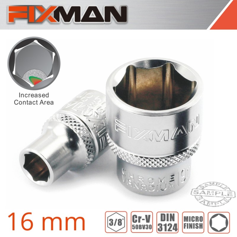 FIXMAN 3/8" DRIVE HEX SOCKET 16MM | Wow Tools Hardware