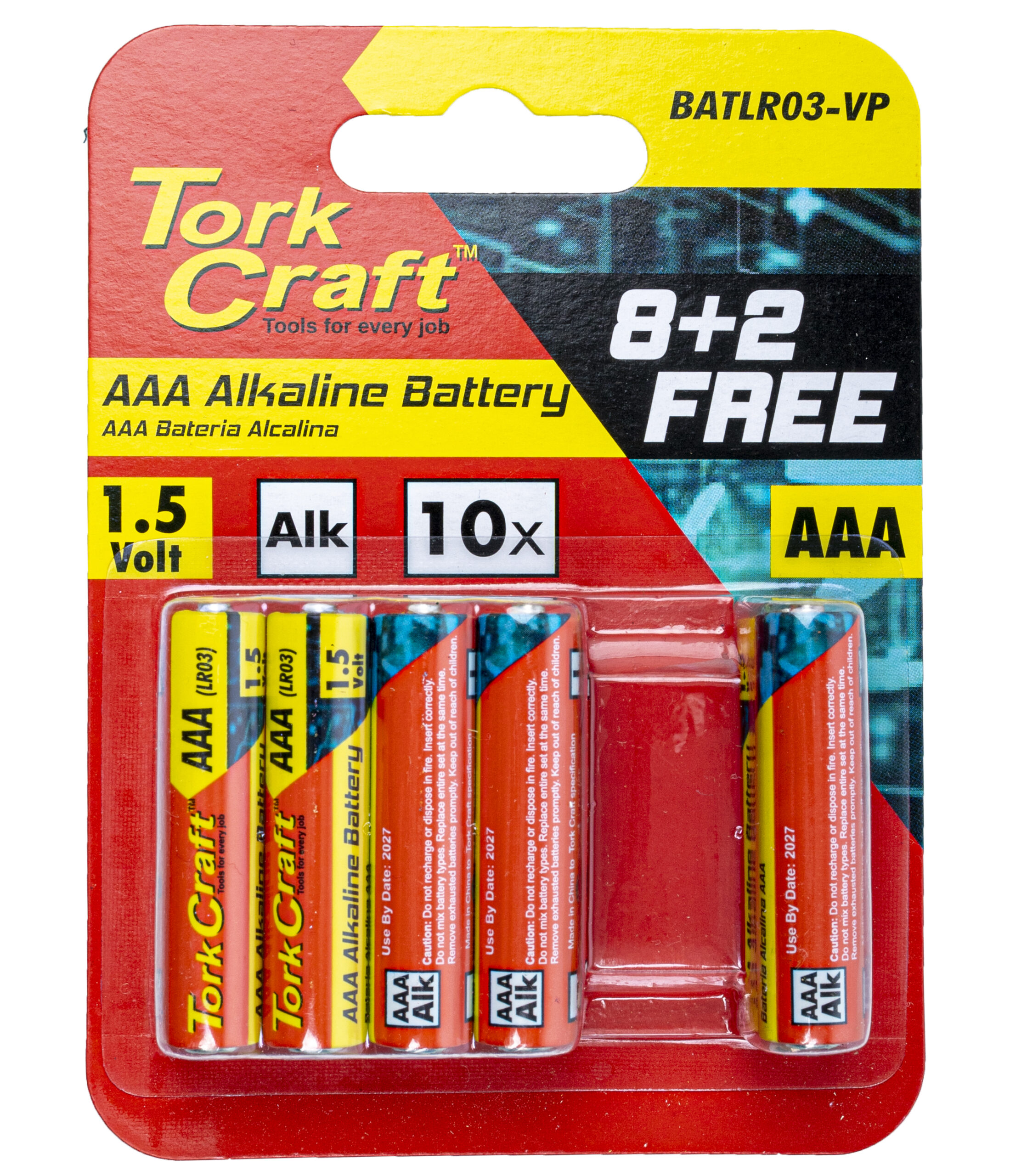 BATTERY AAA 1.5V VALUE PACK 10 PACK 8 + 2 FREE CARDED ALKALINE - Ubuntu ...